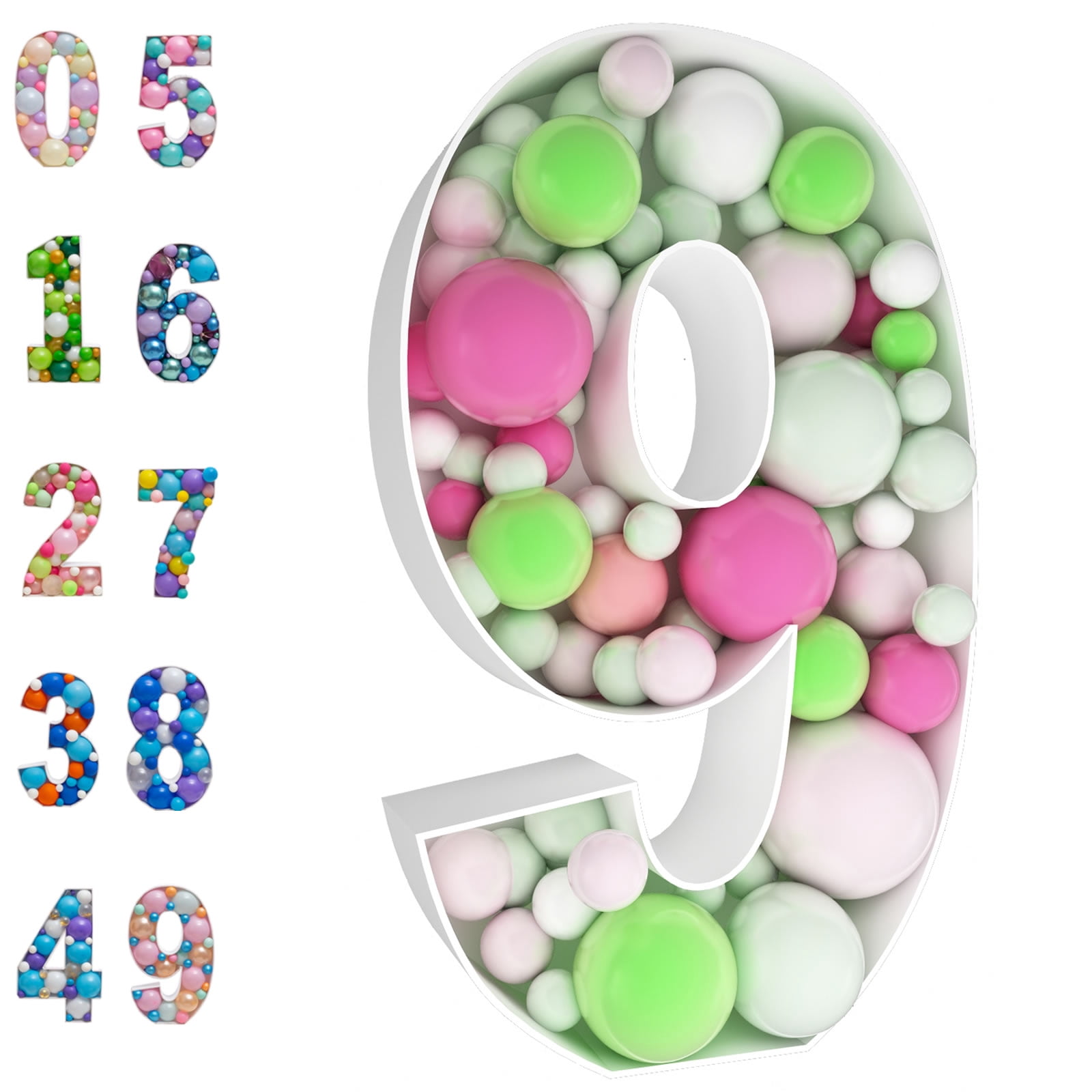3FT Mosaic Balloon Frame Number 9 Marquee Easy to Assemble Numbers ...