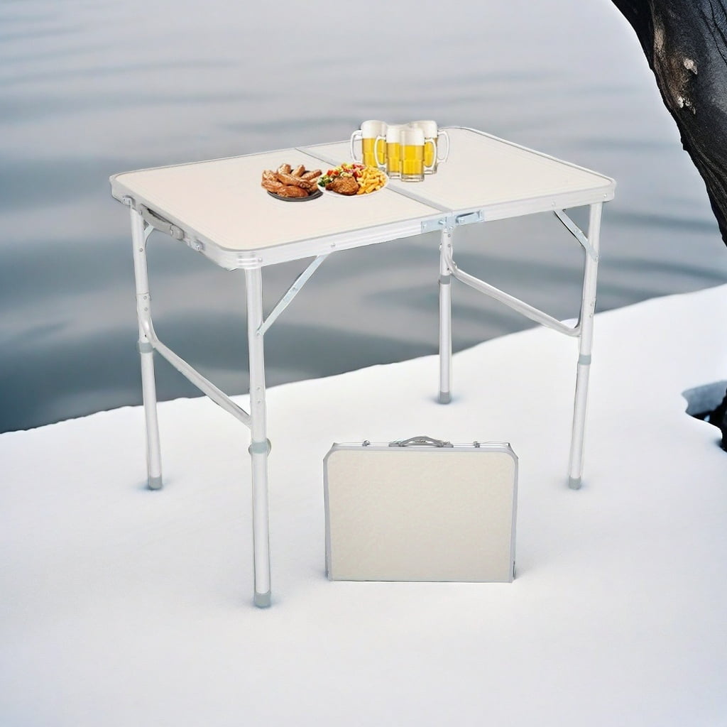 3FT Outdoor Aluminum Camping Folding Table, Adjustable Height ...