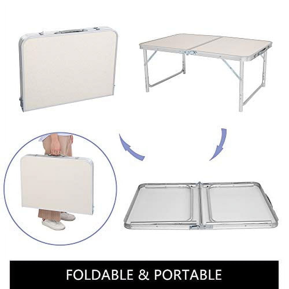 3FT Outdoor Aluminum Camping Folding Table, Lightweight Portable ...