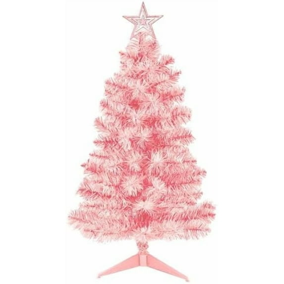 3FT Pink Premium Hinged Artificial Holiday Small Mini Christmas Tree ...