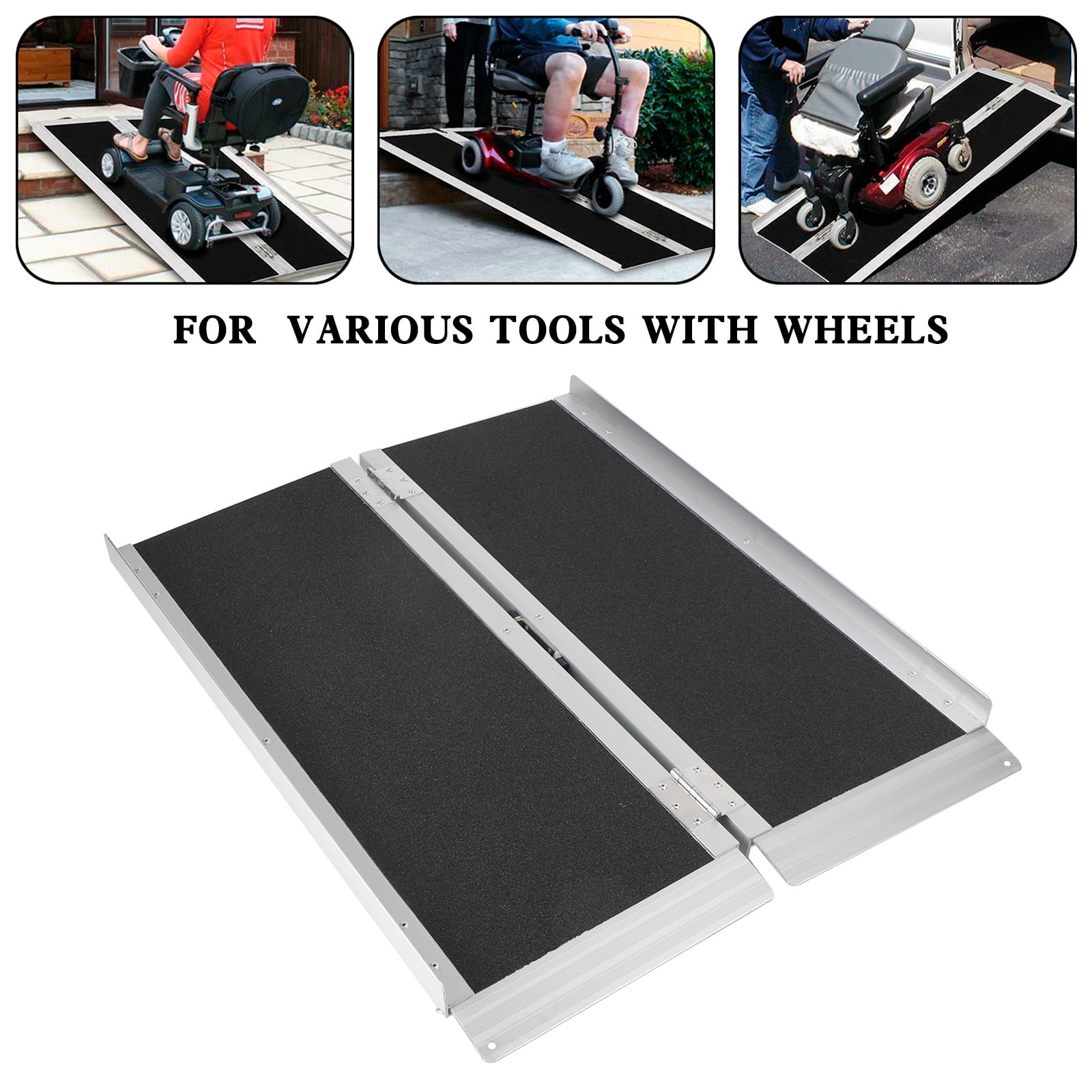 3FT Portable Wheelchair Ramp Non Skid Aluminum Foldable Mobility ...