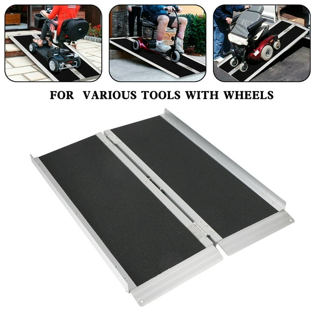 3FT Portable Wheelchair Ramp Non Skid Aluminum Foldable Mobility ...