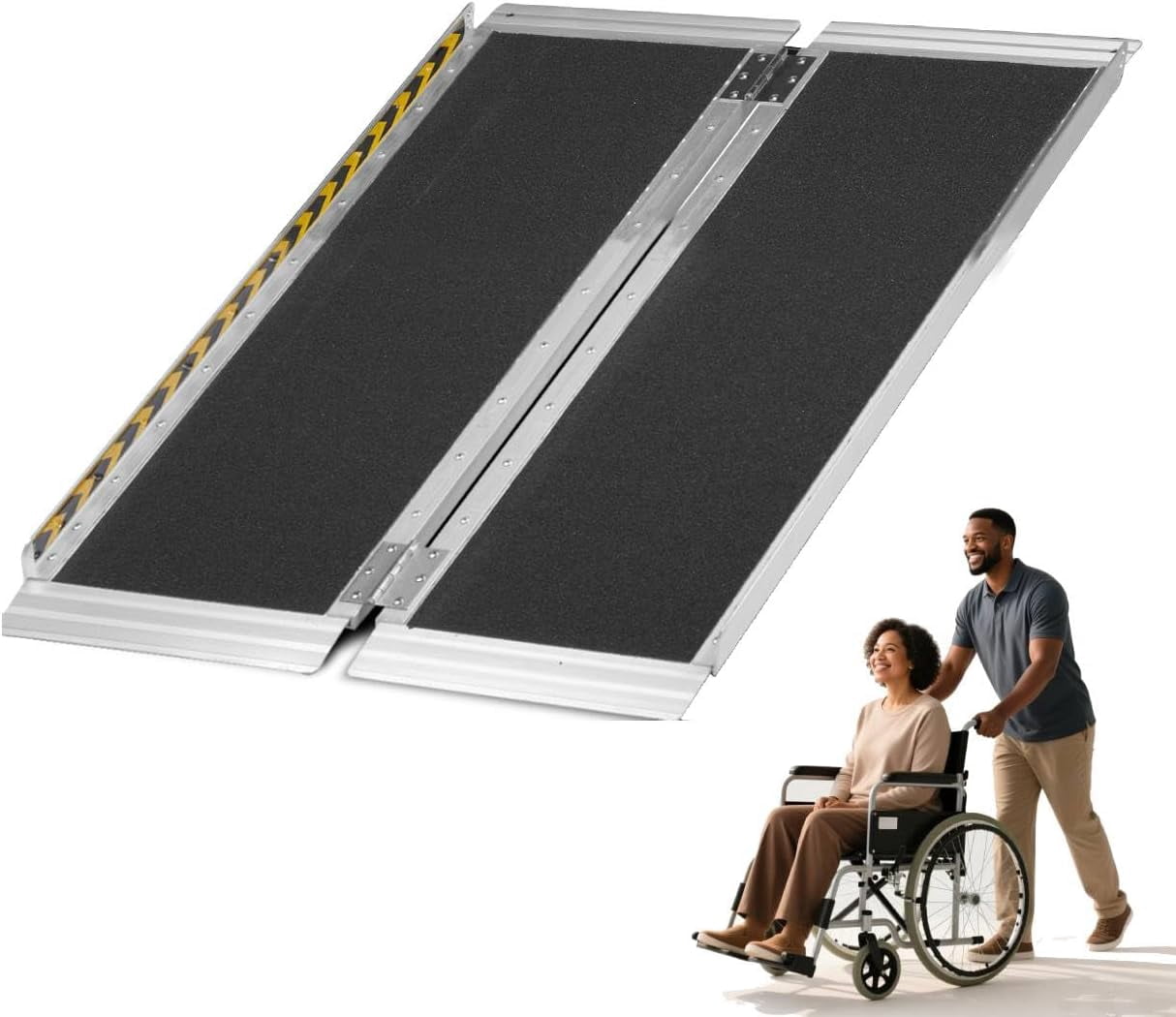 3FT Ramp Wheelchair Ramp for Home, Non-Skid Aluminum Portable ...