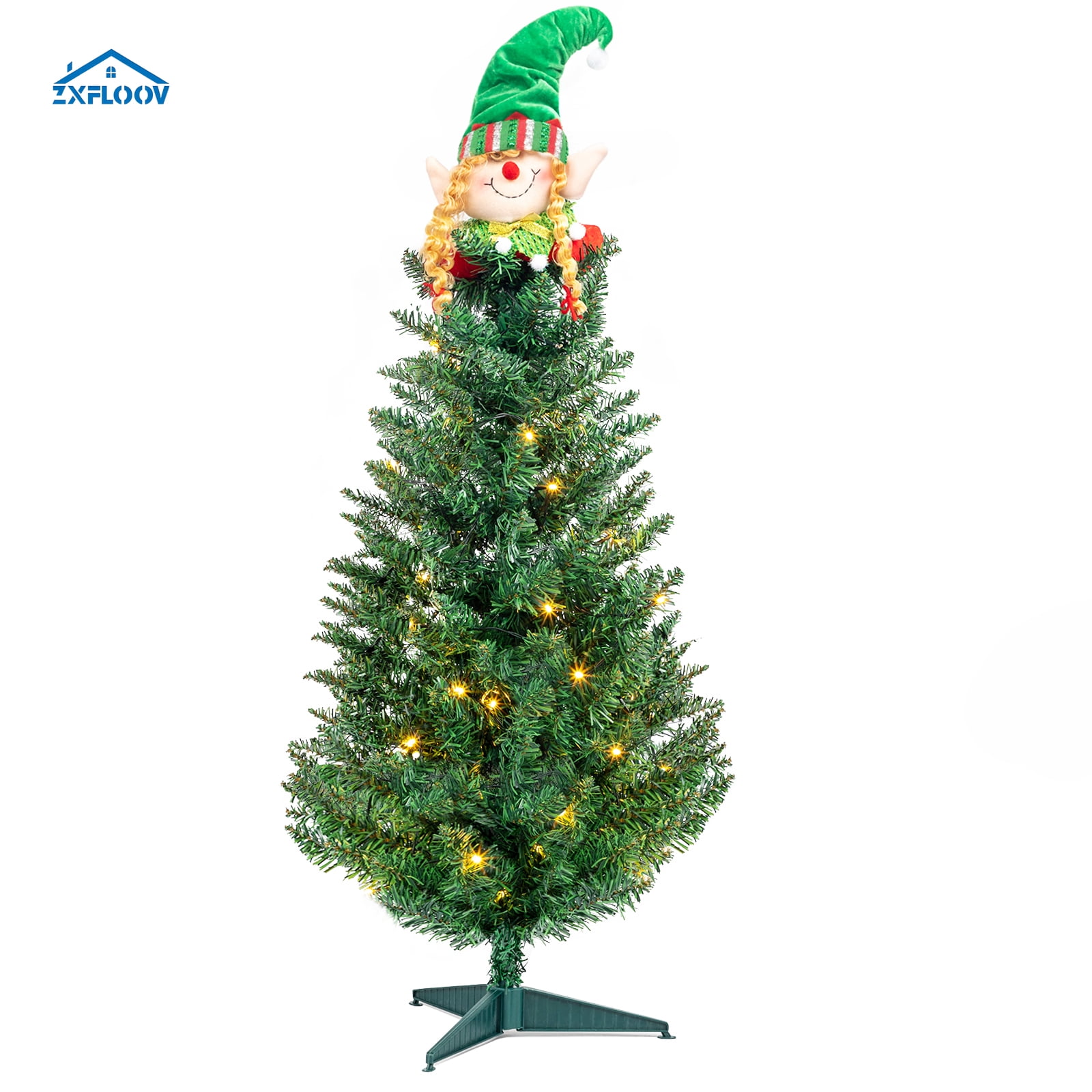 3FT Santa Claus Decorated Lighted Christmas Tree - 129 Branches ...