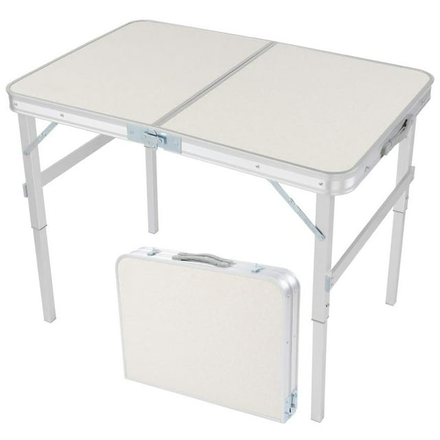 3FT Small Camping Table, Adjustable Height Aluminum Folding Table ...