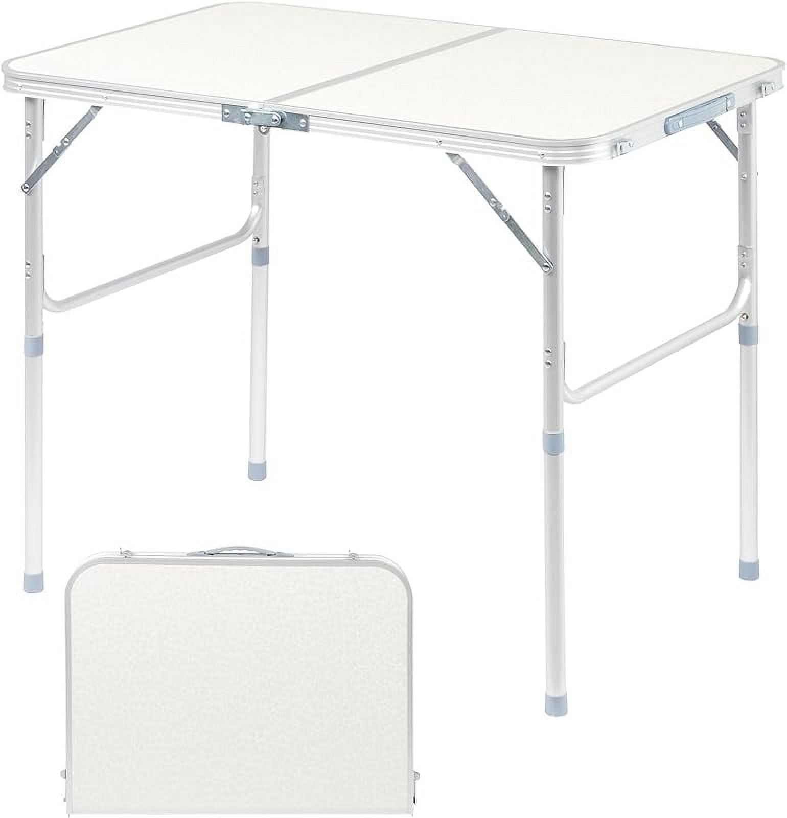 3FT Small Camping Table Adjustable Height Aluminum Folding Table for ...