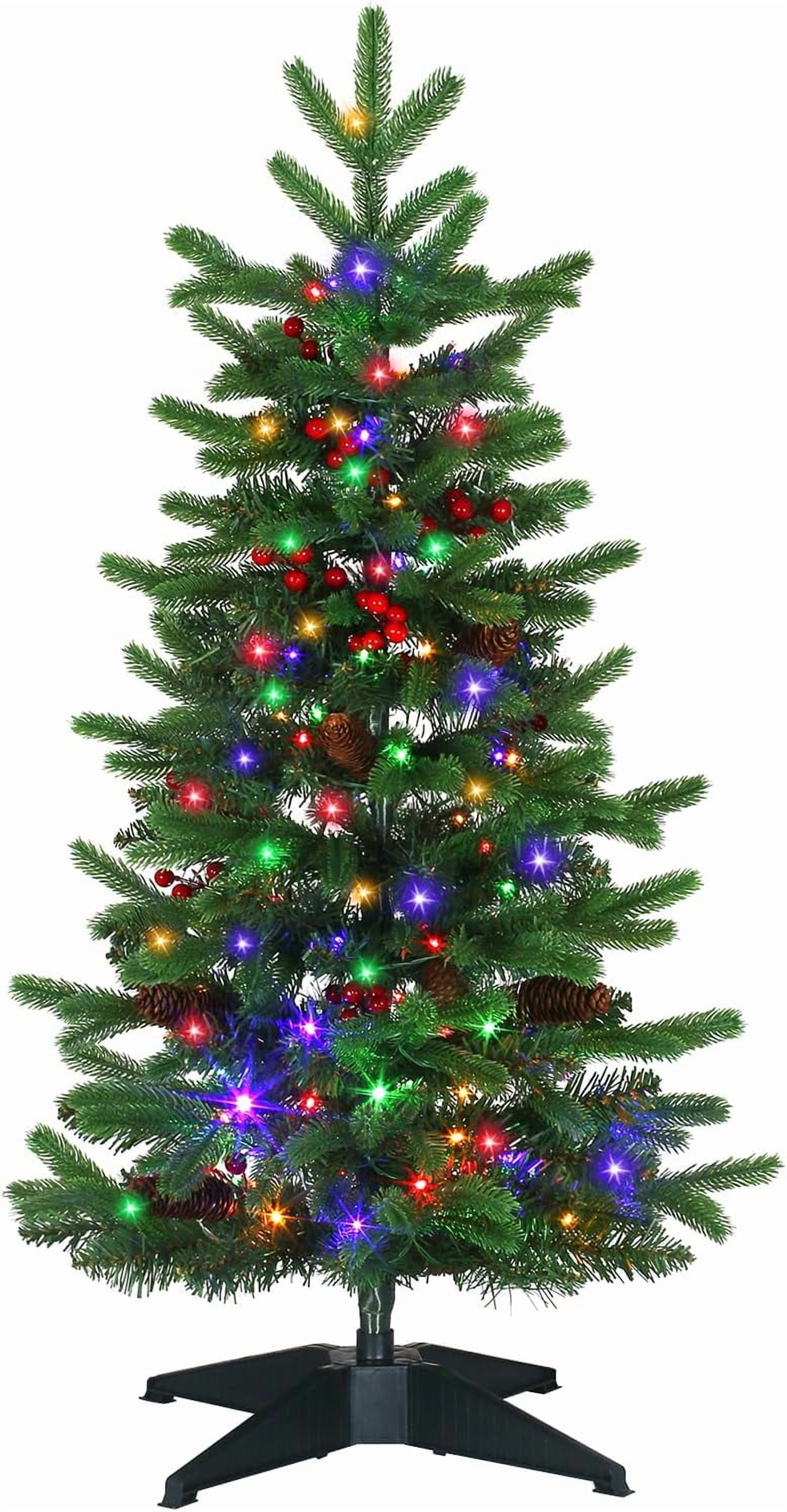 3FT Small Christmas Tree, Pre-Lit Table Top Mini Tree with White or ...