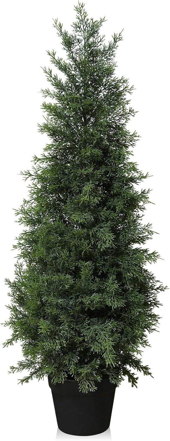 3Ft Artificial Tree,Fake Topiary Cedar Tree for Indoor Outdoor,UV Rated ...
