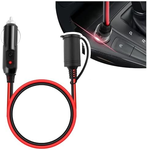 3Ft Cigarette Lighter Extension Cord,16 AWG 12V/24V Car Charger ...