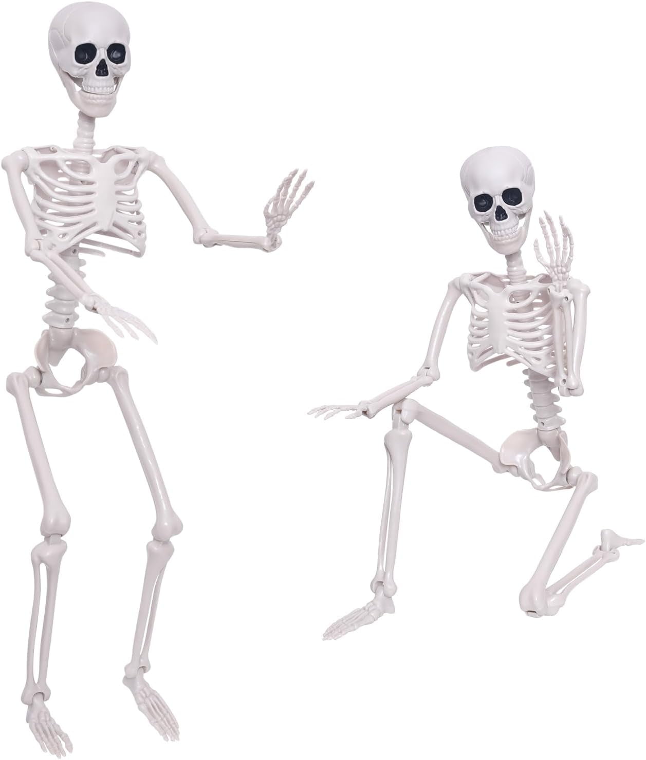 3Ft Halloween Skeleton and 16In Life Size Skeleton Creepy Posable ...