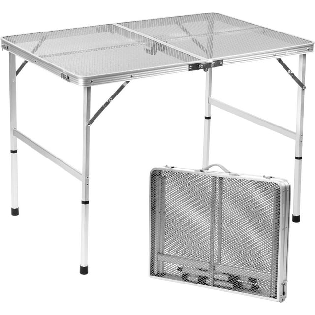 3Ft (Medium, Silver) Folding Table for Easy Storage, Compact and ...