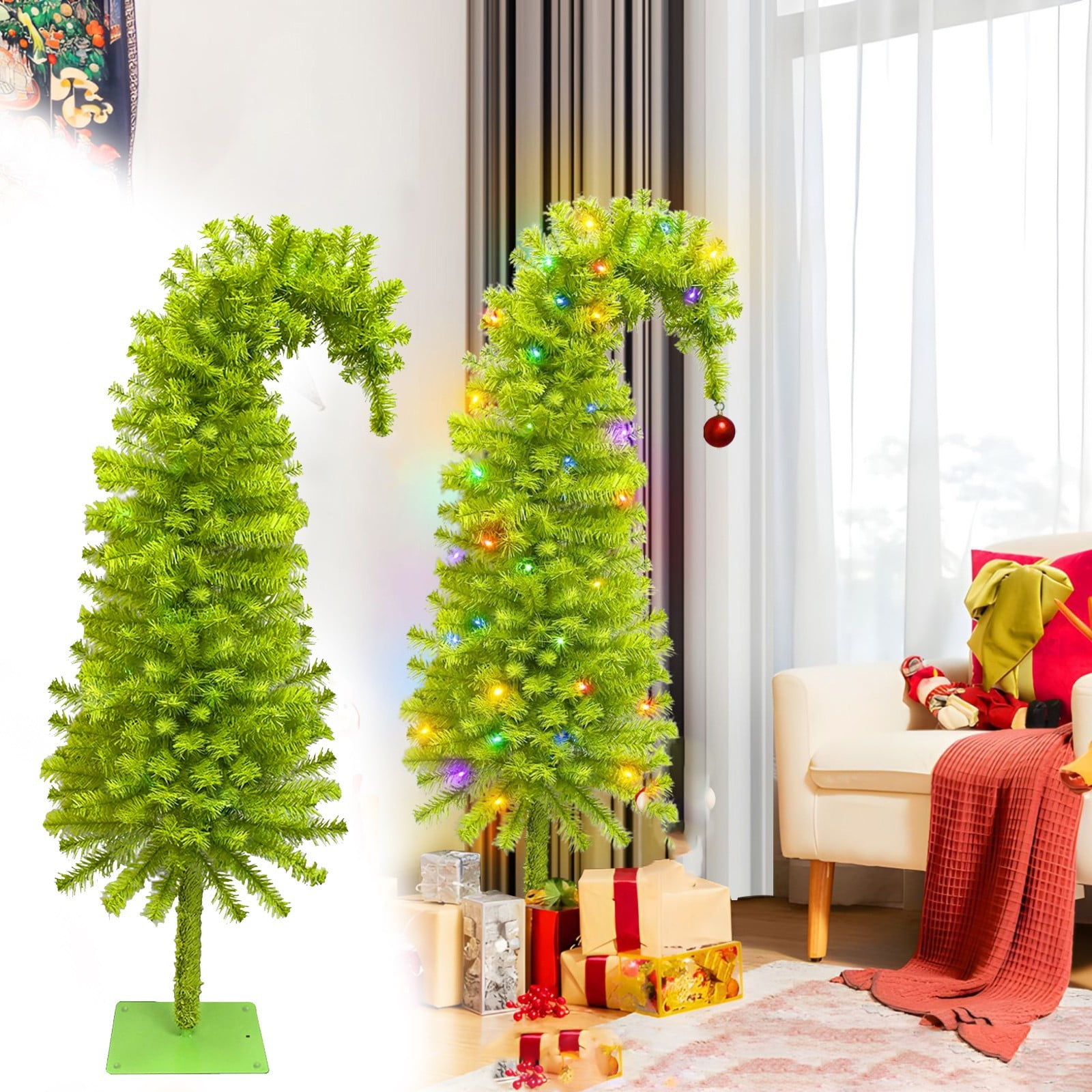 3Ft Prelit Grinch Christmas Tree - Artificial Christmas Tree for Indoor ...