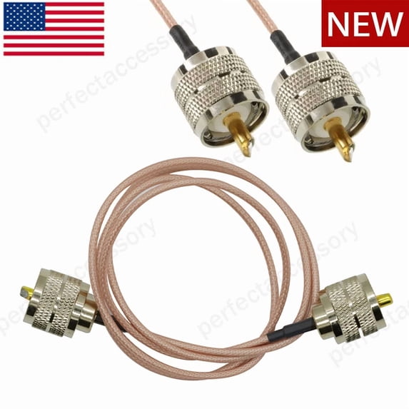 3Ft Rf Cable Uhf Pl259 Male To Uhf Pl259 Male 50-Ohm Rg316 Coax Coaxial ...