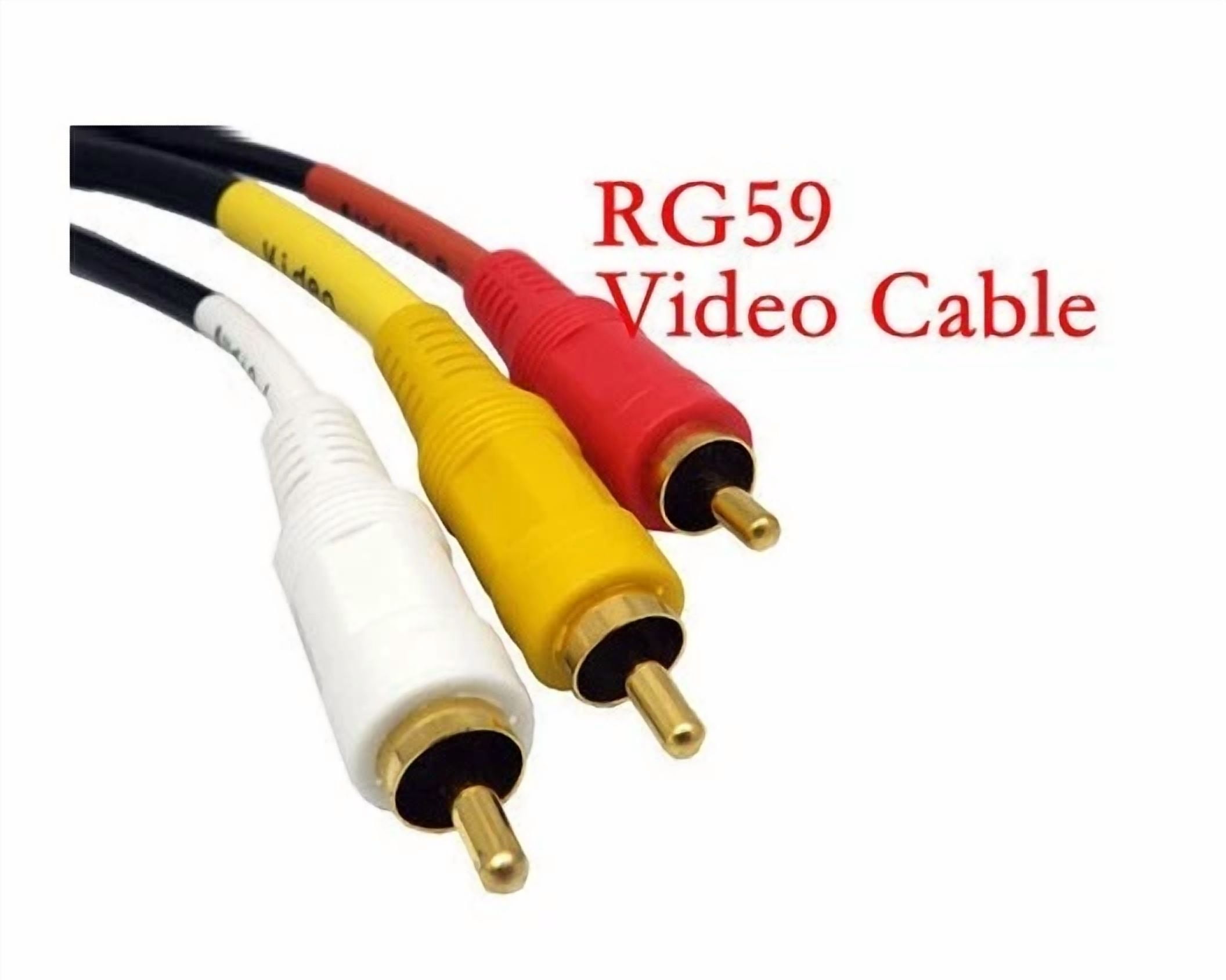 3Ft Stereo / Vcr Rca Cable, 2 Rca (Audio) + Rca Rg59 Video Gold Plated ...