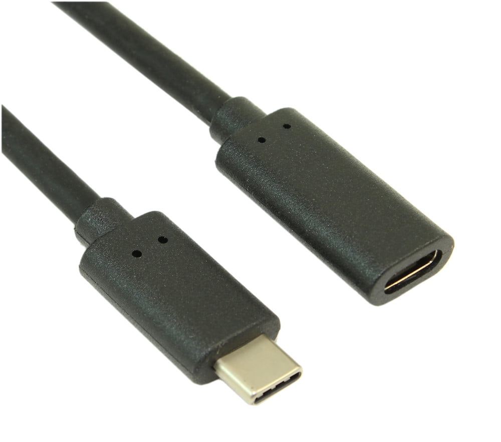 3Ft USB 3.2 Gen 2 Type-C Male to Female EXTENSION Cable, 10 Gbps Black ...