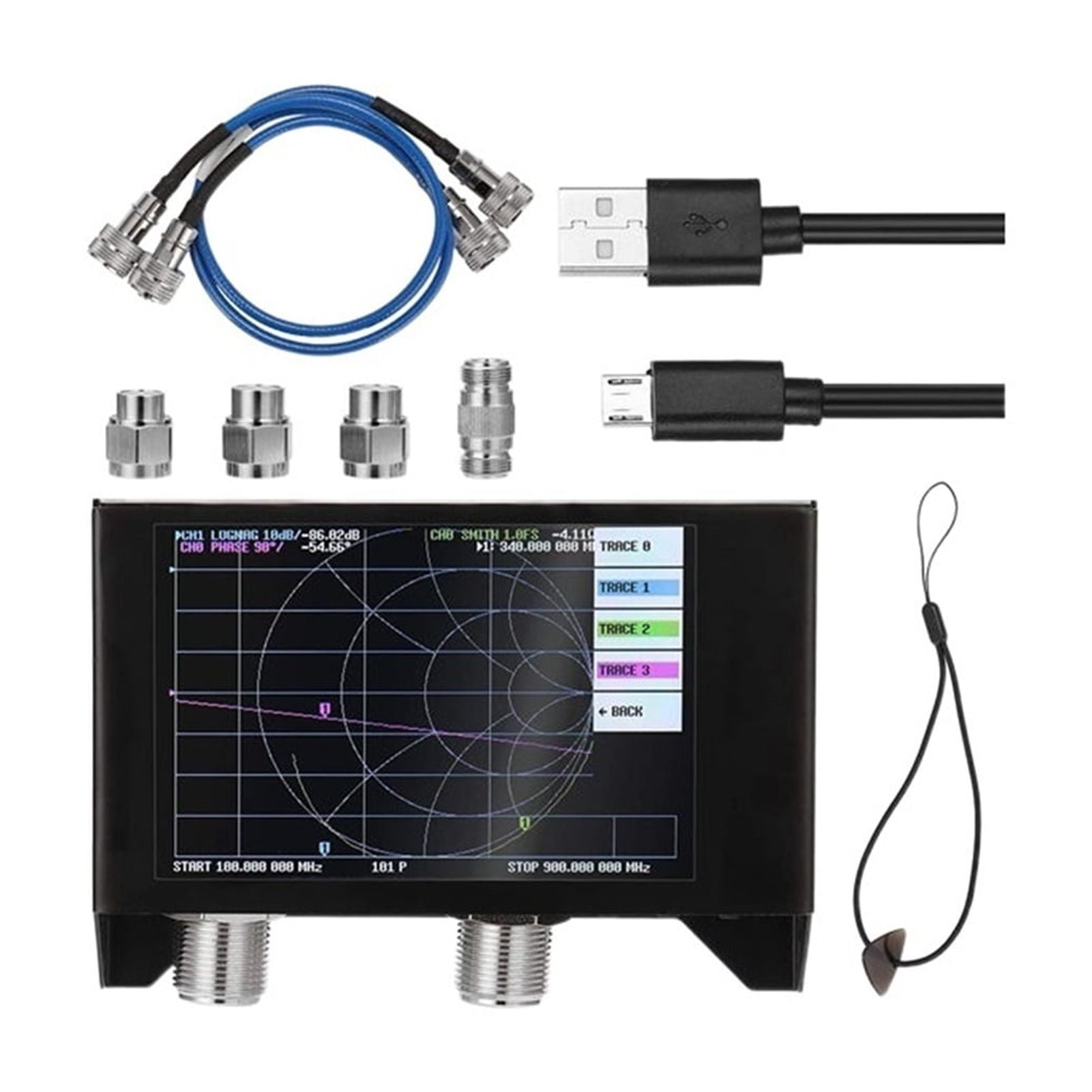 3G SAA-2N VNA V2 Antenna Analyzer Shortwave HF VHF UHF With 4.0 Inch ...
