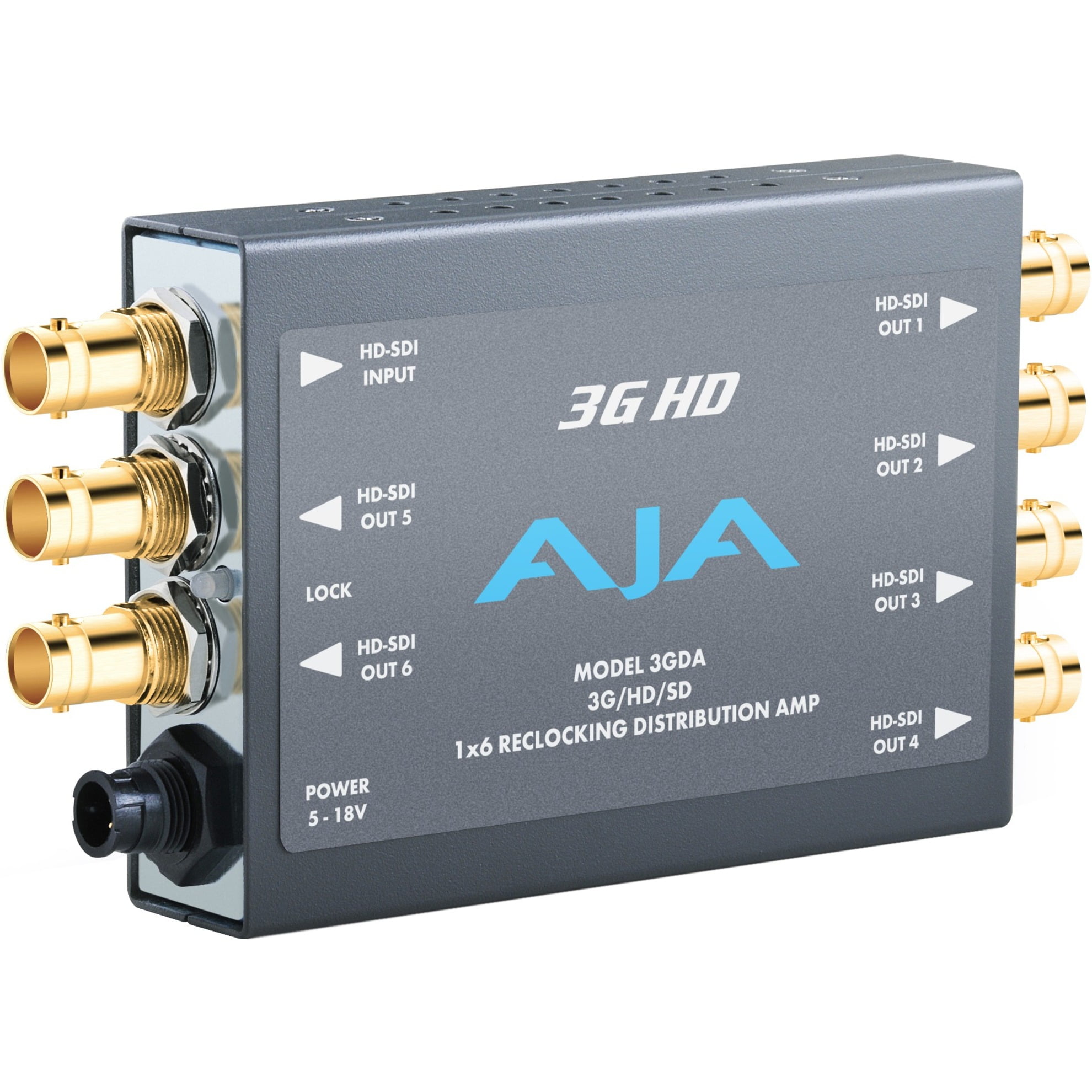 AJA 3GDA 1x6 3G/HD/SD Reclocking Distribution Amplifier - Walmart.com