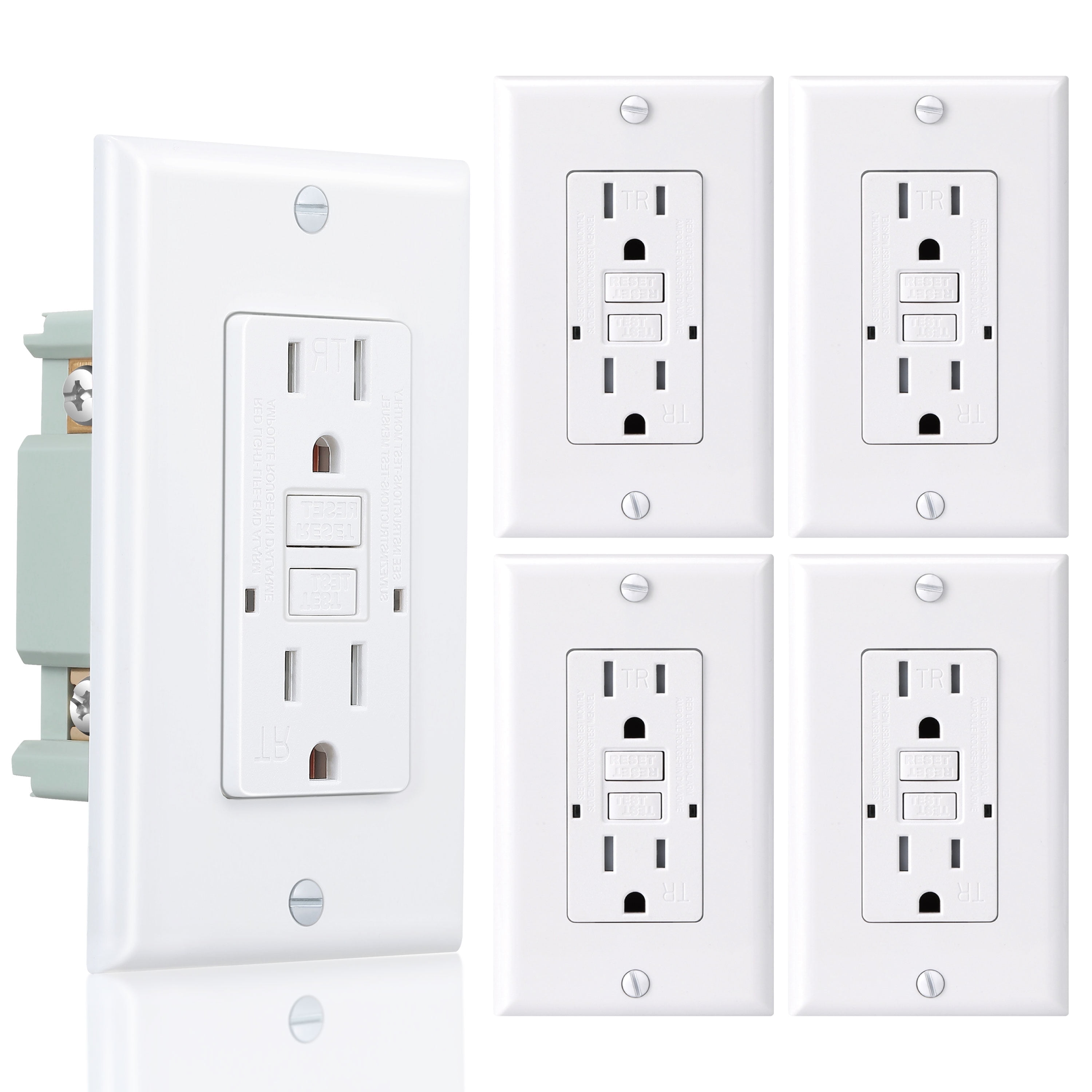 3GRACE GFCI Outlet 15 Amp, Tamper-Resistant, Self-Test, UL Listed, LED ...