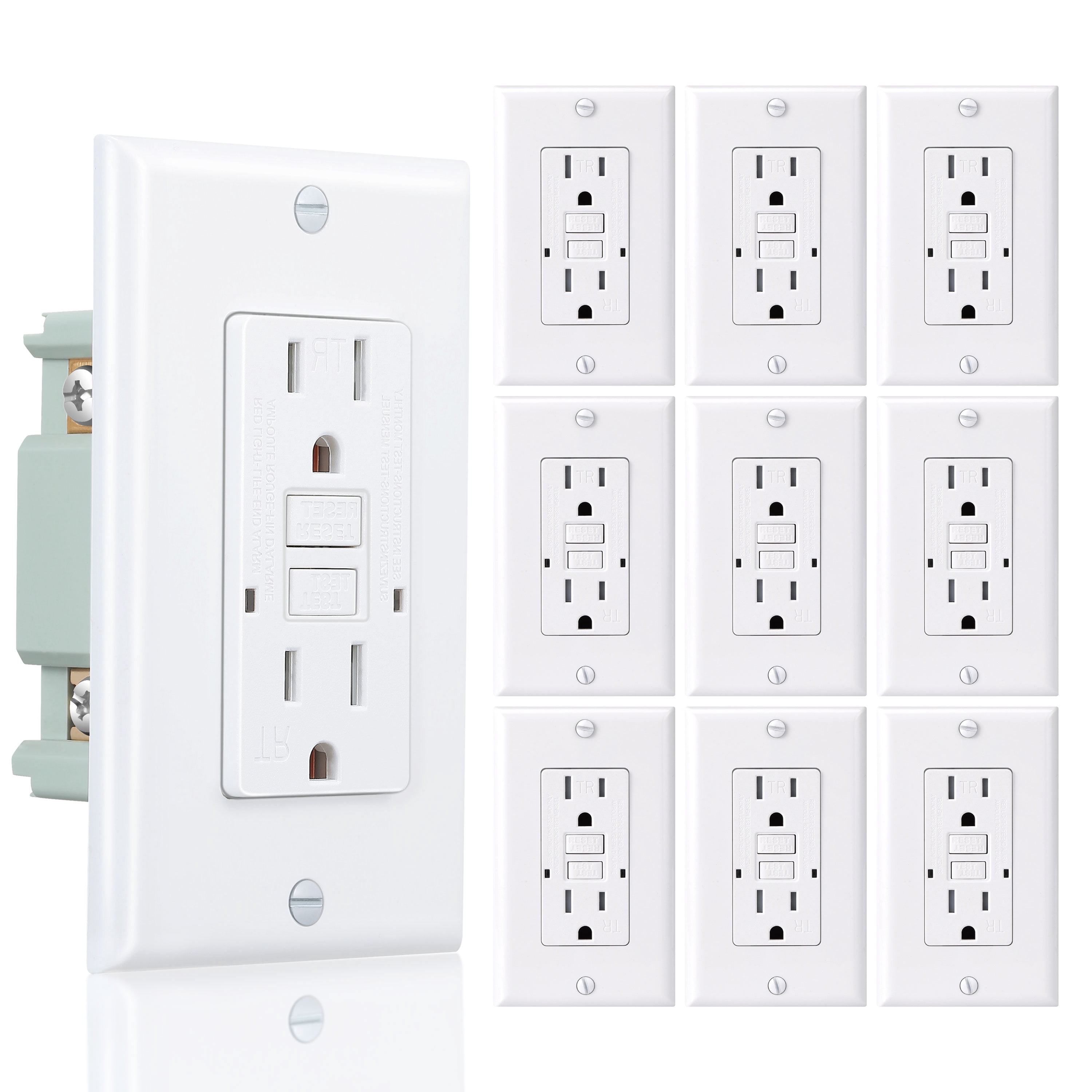 3GRACE 15 Amp GFCI Outlet, Tamper-Resistant, Self-Test, LED Indicator ...