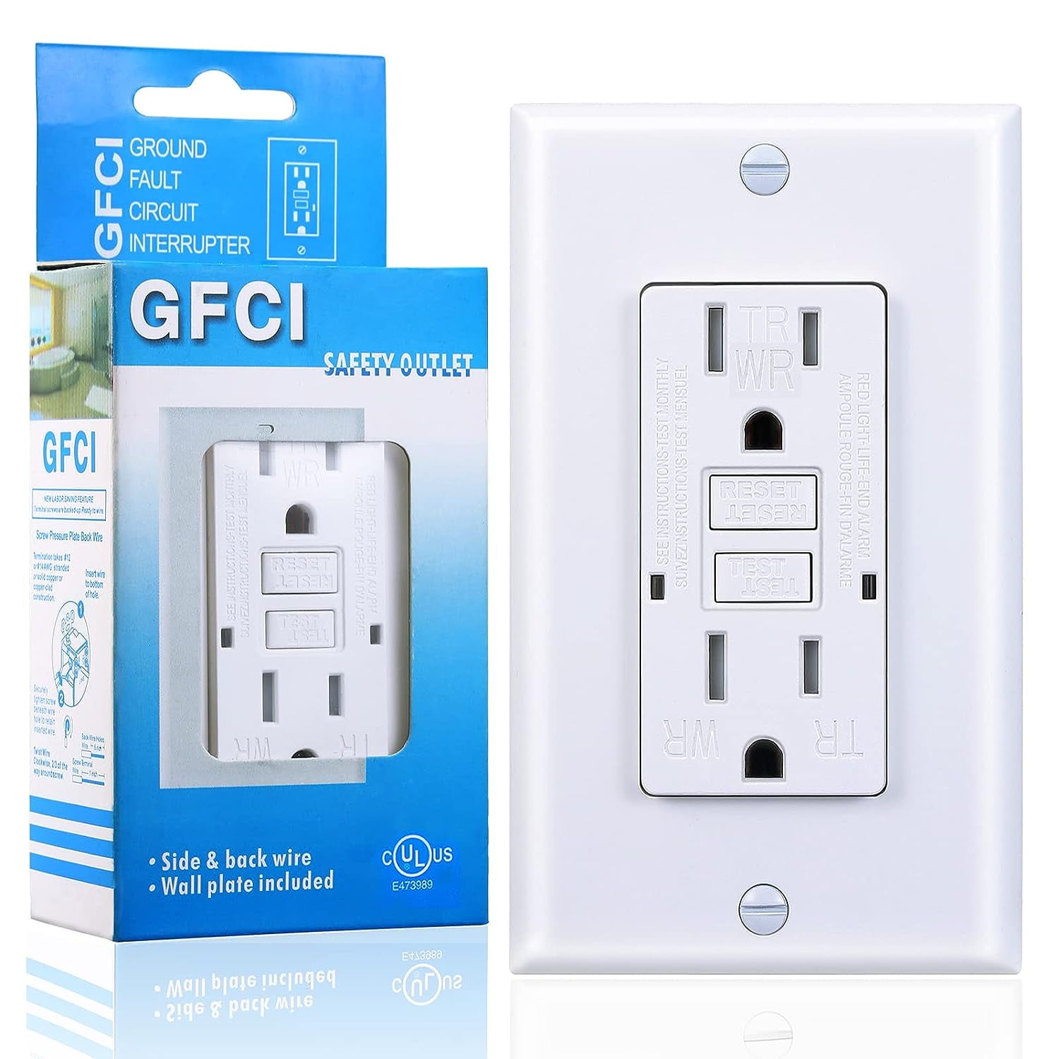 3GRACE 15 Amp GFCI Outlet, Tamper-Resistant, Weather Resistant ...
