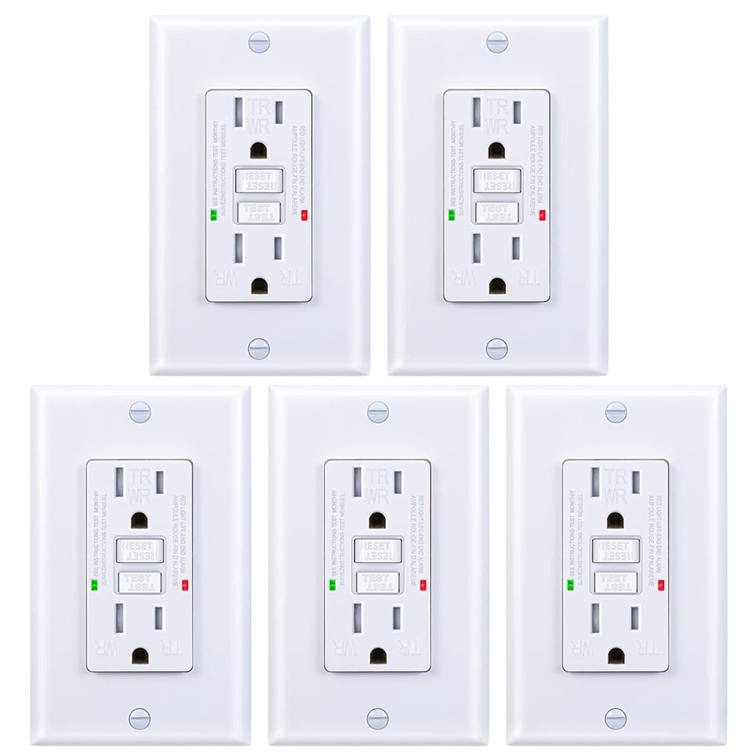 3GRACE 15 Amp GFCI Outlet, Tamper-Resistant, Weather Resistant ...