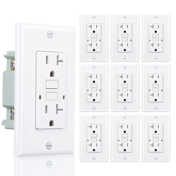 3GRACE 20 Amp GFCI Outlet, LED Indicator, Self-Test, UL Listed, White ...
