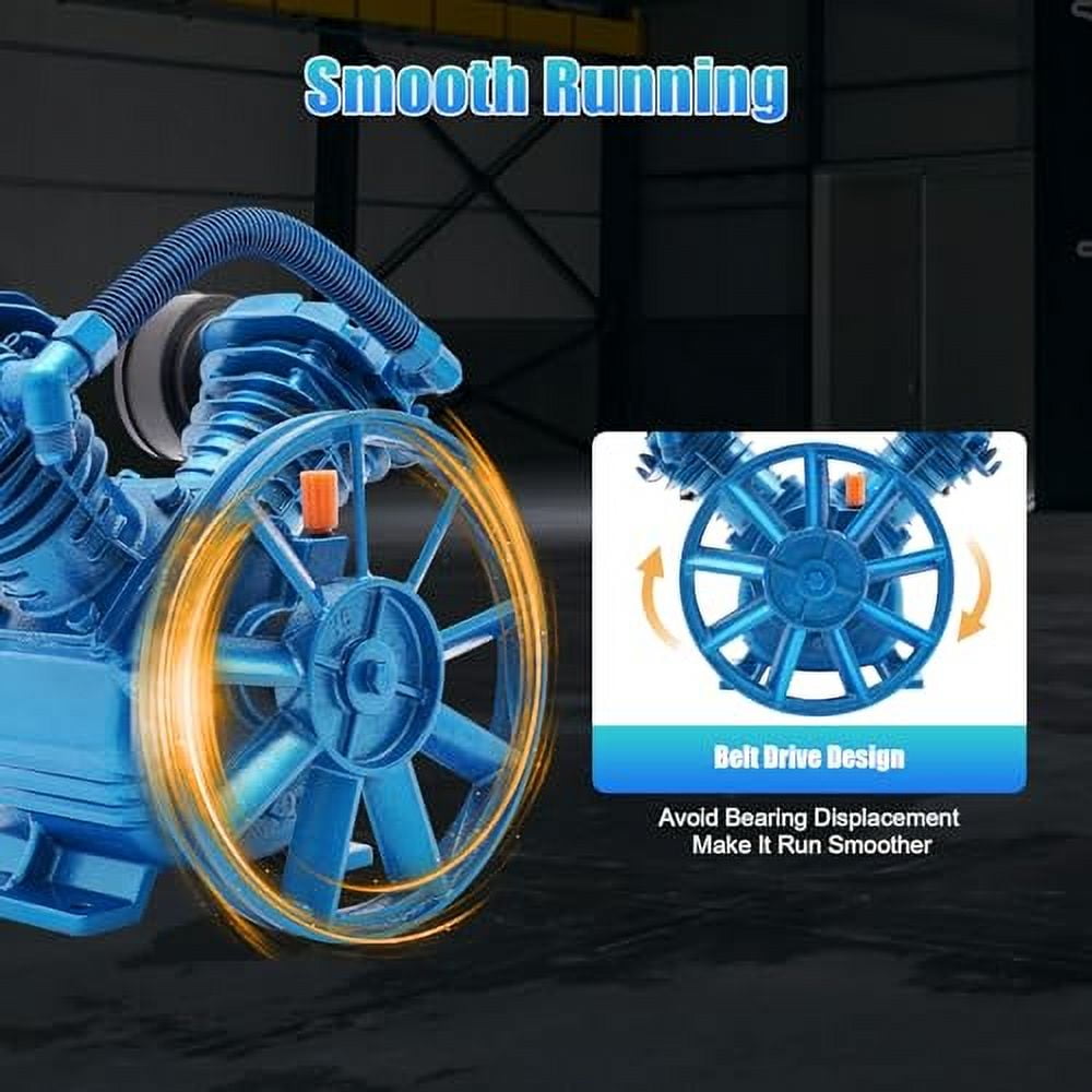 3HP Air Compressor Pump, 115PSI 2.2KW V-Type Twin Cylinder Air ...