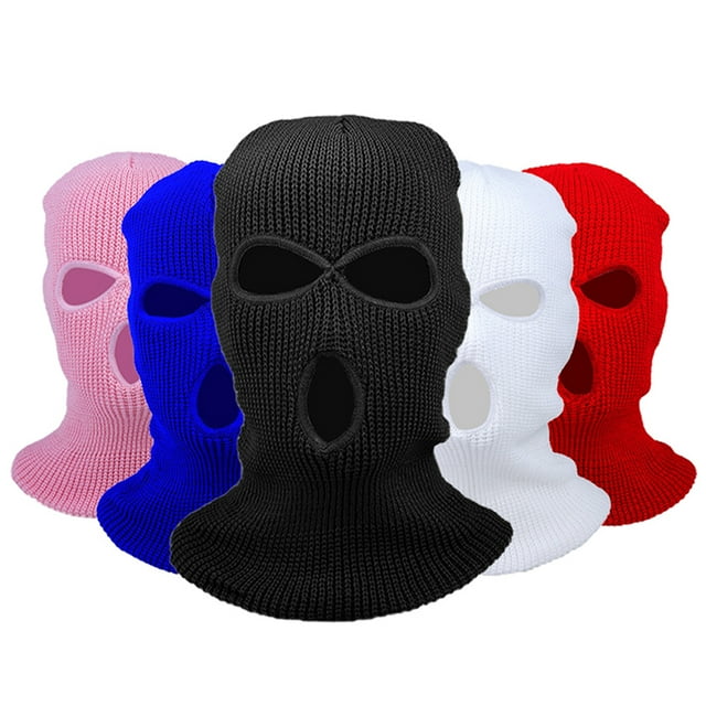 3Hole Knitted Full Face Cover Ski Mask Winter Balaclava Warm Knit Full ...