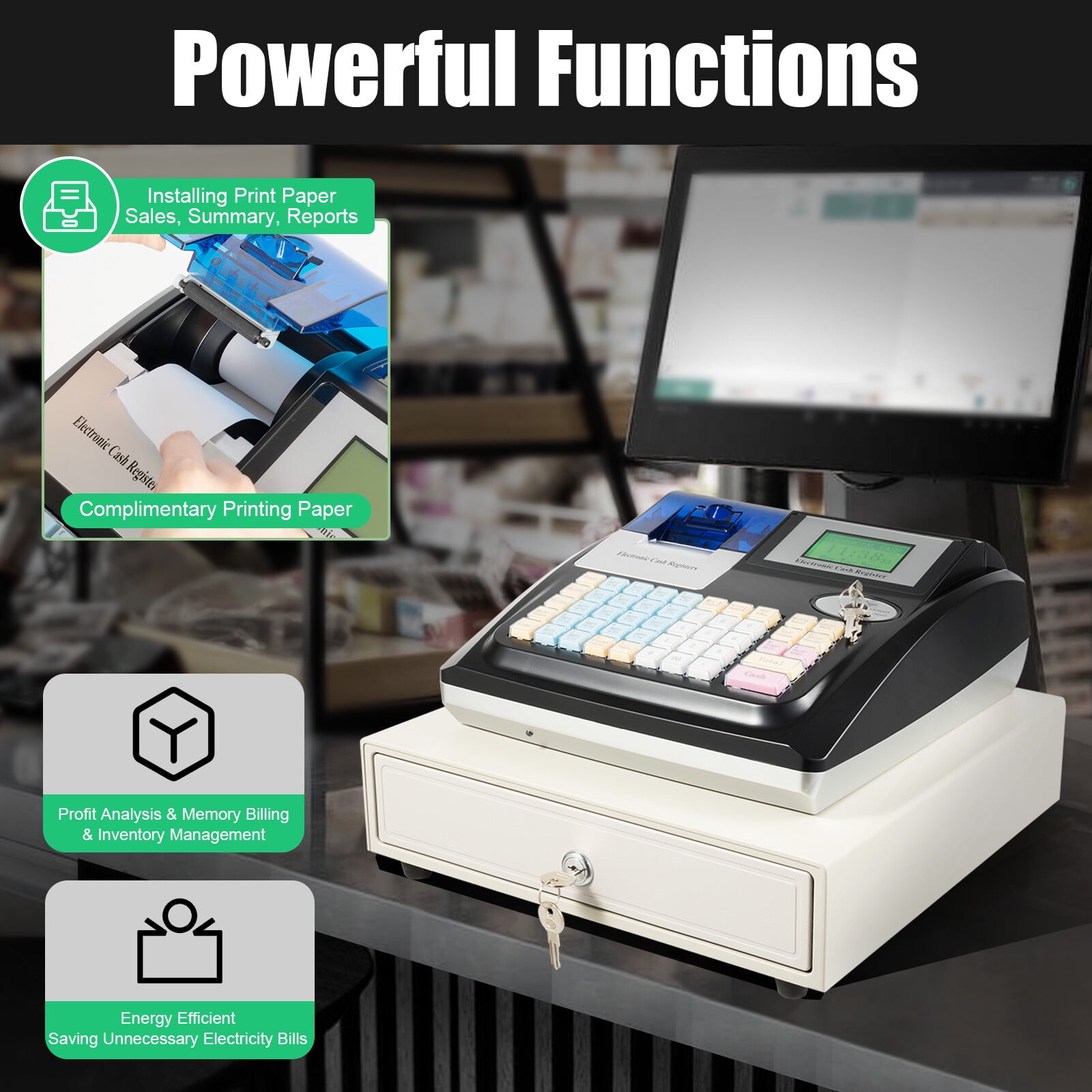 3IN1 Retail POS System, Cash Register Express Complete Point of Sale ...