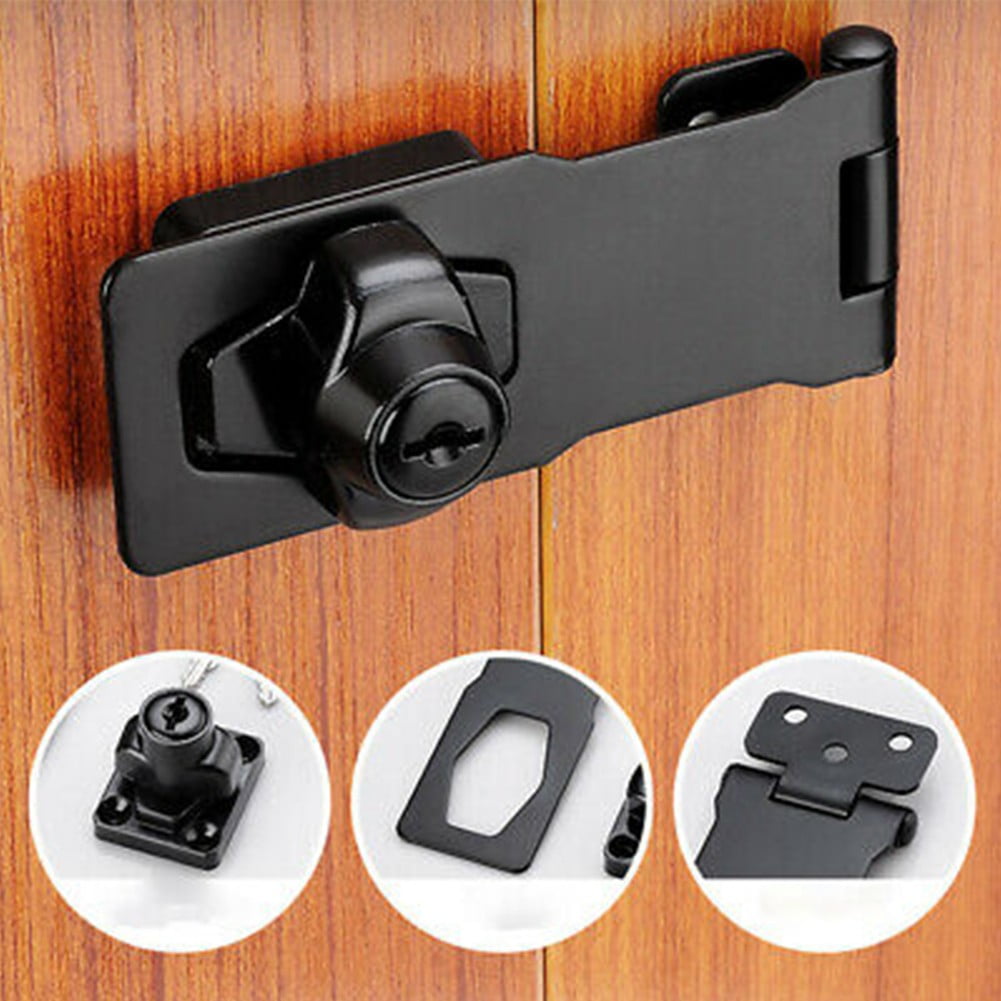 3In Black Locking Hasp And Staple With Keys Padlock Garage Lock ...