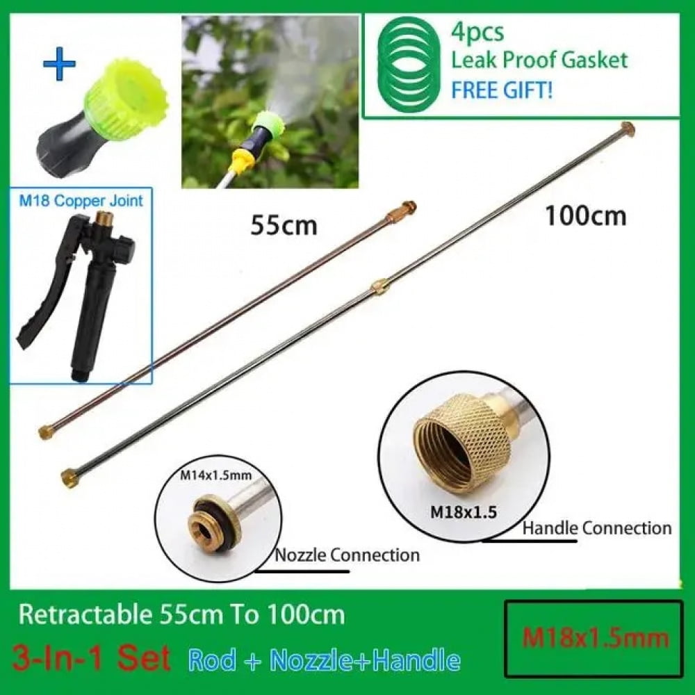 3In1 Stainless Steel 1m Retractable Spraying Rod Copper Connector ...