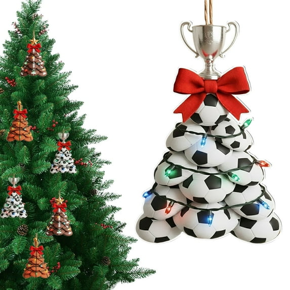 3Inch Christmas Acrylic Football Ornaments,Caozia Football Christmas ...