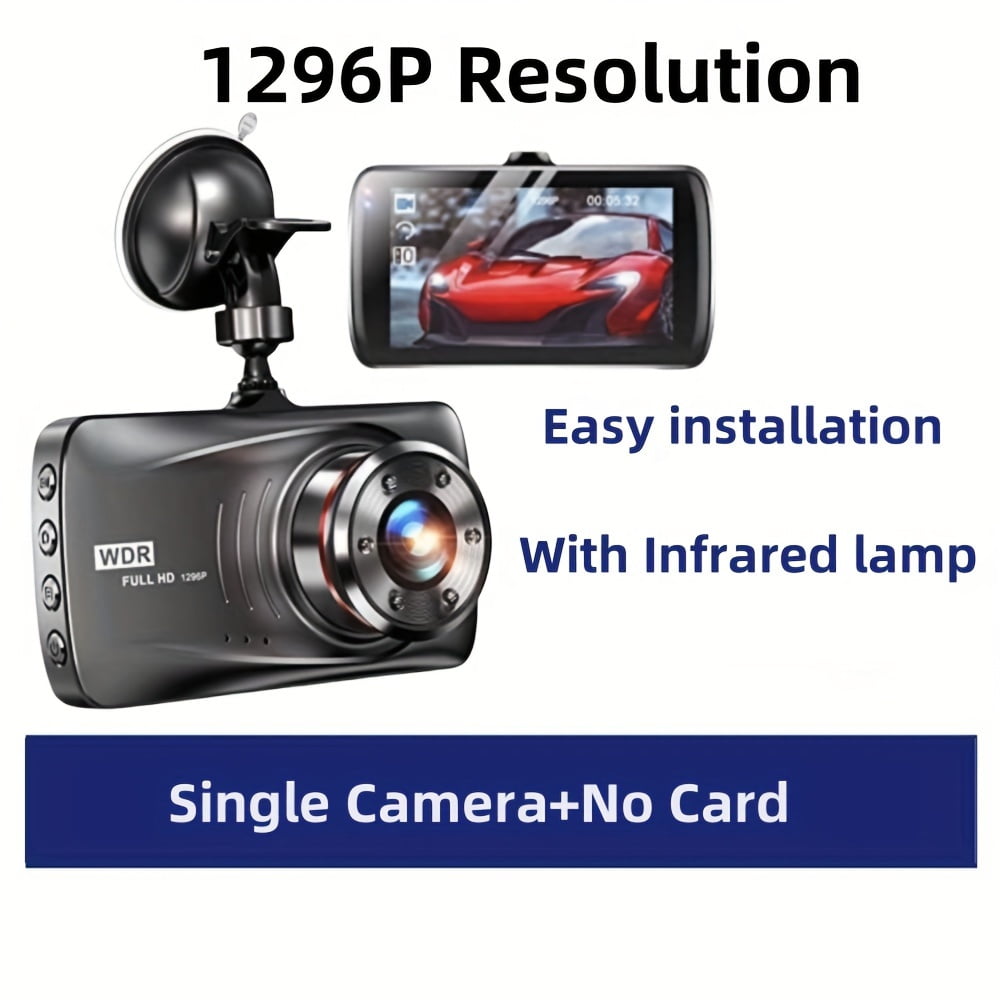 3Inch Dash Camera - Front & Back Dual Recording, 1296P Full HD, HDR/WDR ...