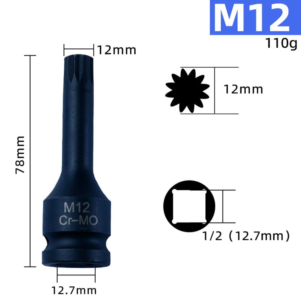 3Inch M5-M19 1/2Inch Drive Wrench Socket Adapter 12 Point Socket ...