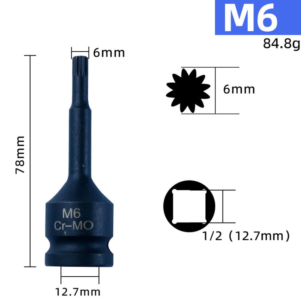 3Inch M5-M19 1/2Inch Drive Wrench Socket Adapter 12 Point Socket ...