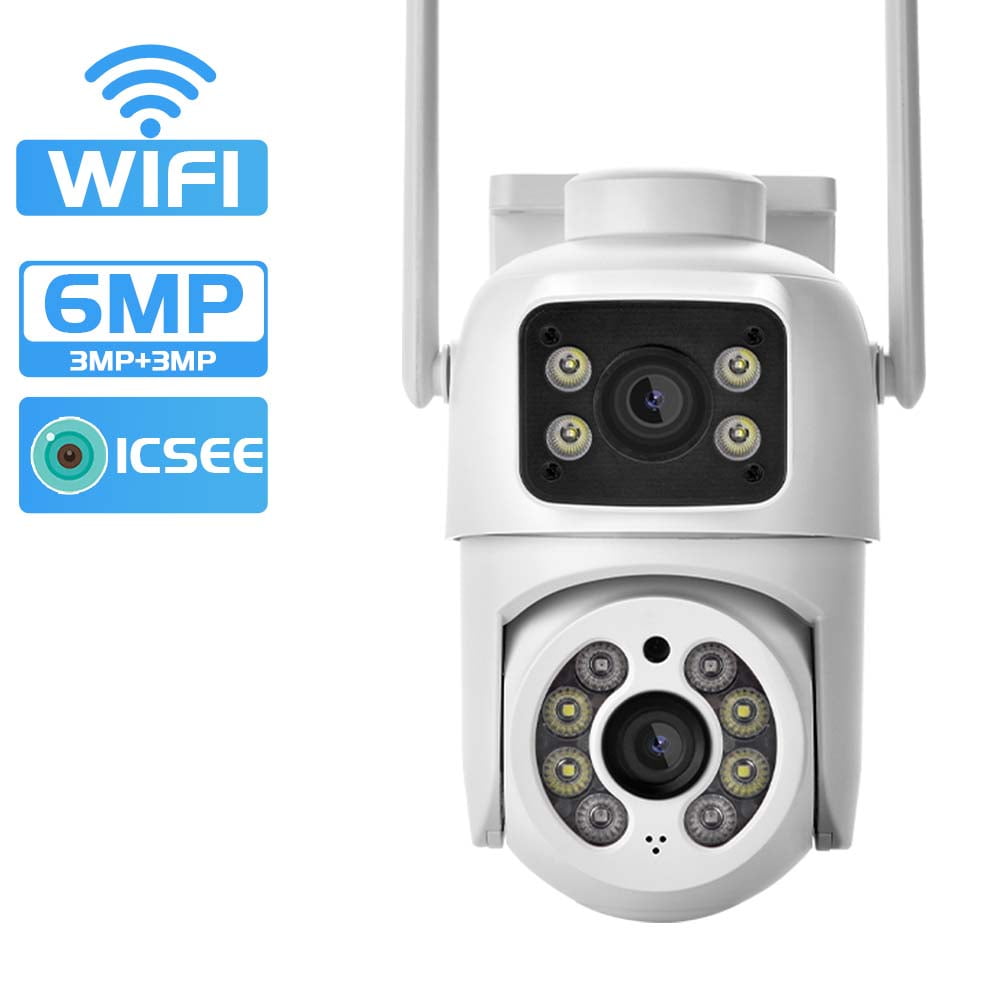 3K 6MP Mini 5V Dual Lens Dual Screen PTZ WIFI Camera IP Camera ...