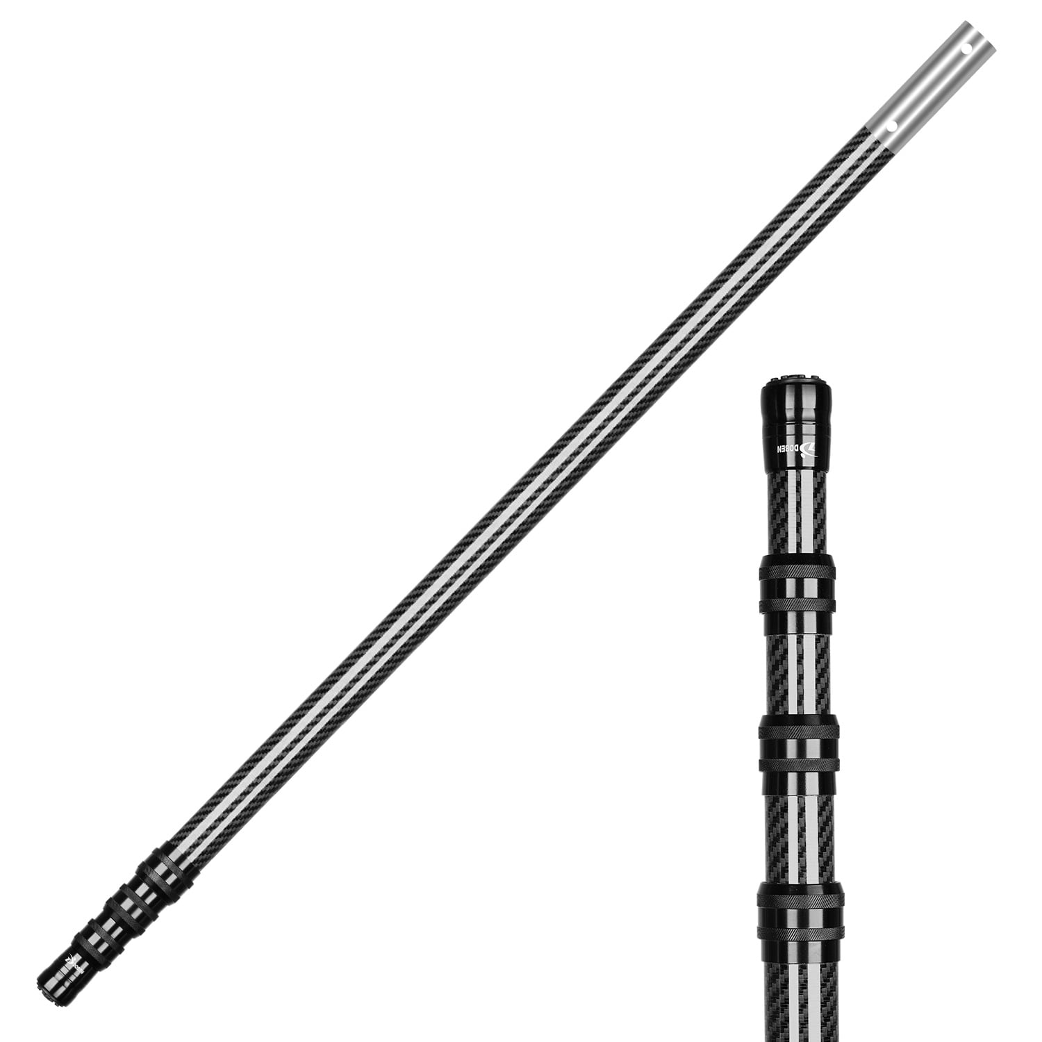 3K Carbon Fiber Pool Pole 15FT, Upgraded Telescopic Pool Pole 4.6 to 15 ...