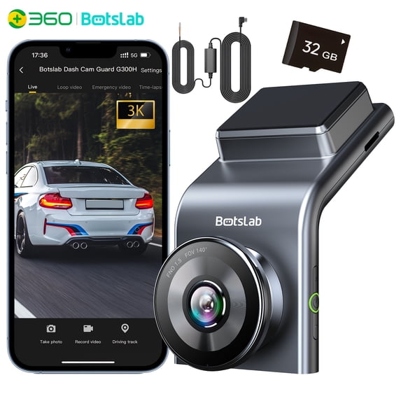 3K Front Car Dash Cam with 140° Wide Angle, Built-in WiFi GPS, Night ...