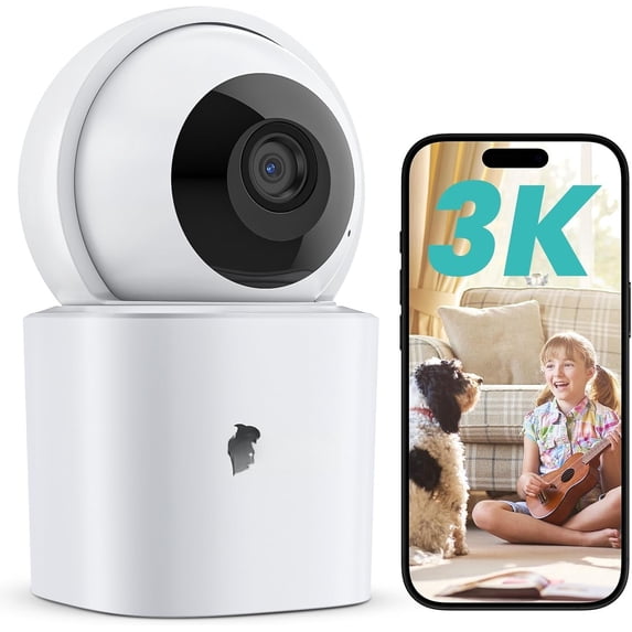 3K Indoor Camera,360?PTZ /Pet , ,5MP Night Vision,2.4/5GHz WiFi,Motion ...