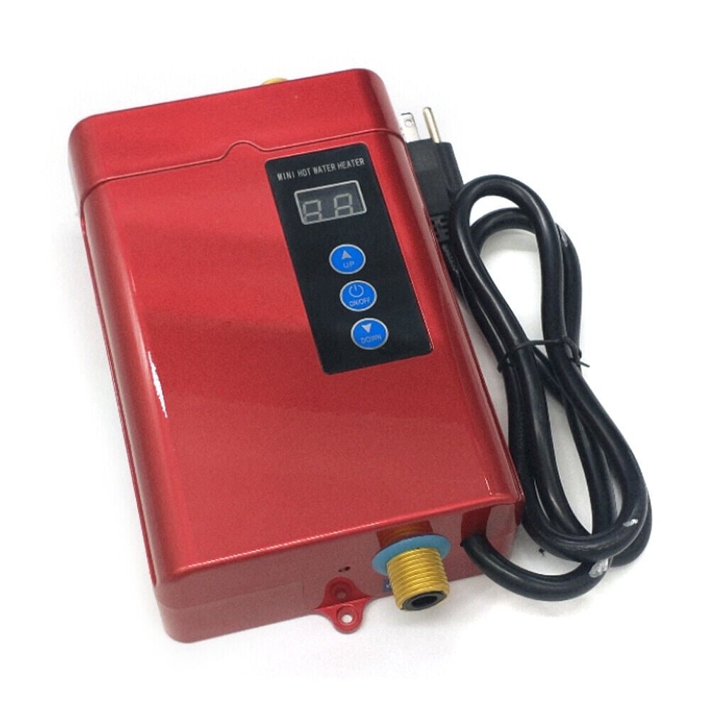 3KW Mini Tankless Water Heater, LCD Display, Electric Instant Hot Water ...