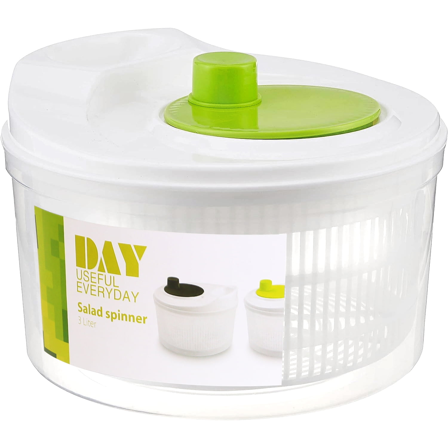 3L/0.8Gal Large Salad Spinner TeqHome Lettuce Drainer with Lid and ...
