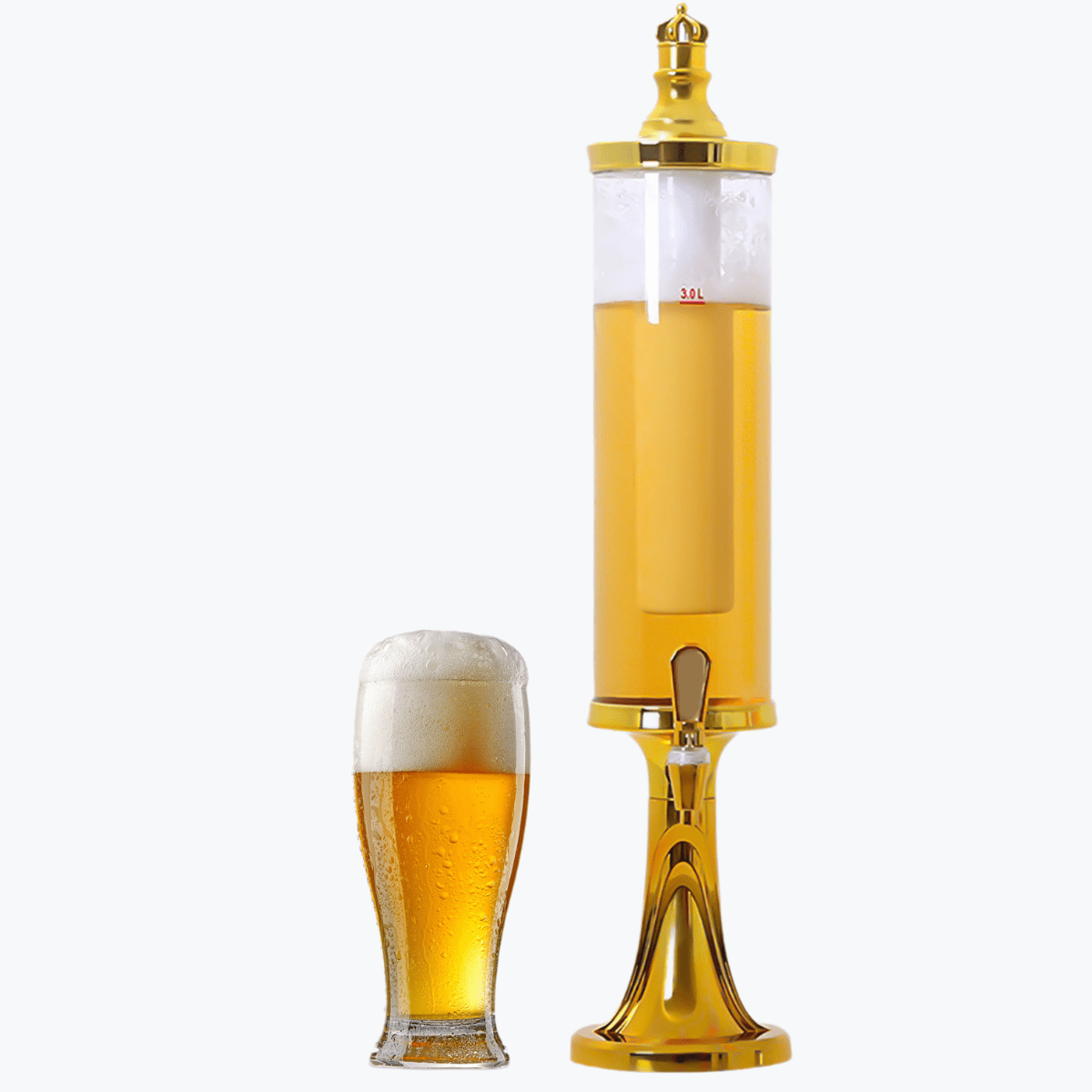 3L/0.79gal Beer Tower Beverage Dispenser with Ice Column and LED Lights ...