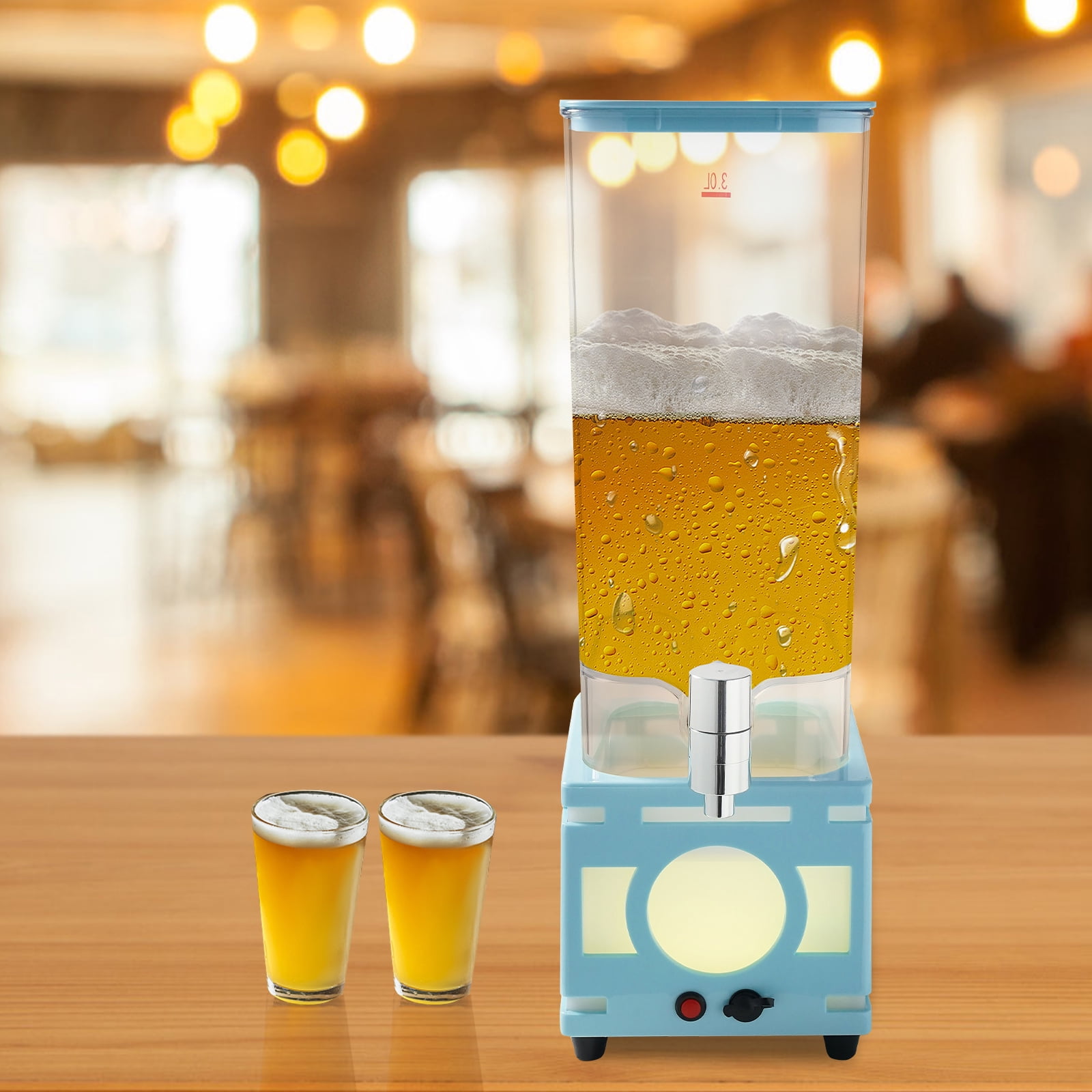 3L/100oz Beer Tower Dispenser, LED Color Flash Beverage Dispensers ...