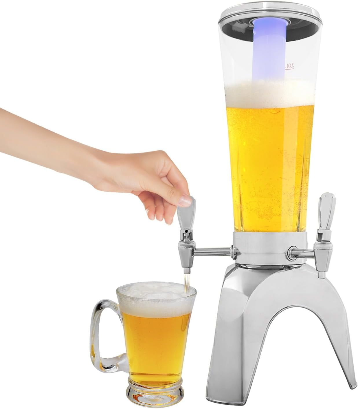 3L/101.45Oz Mimosa Tower Dispenser, Drink Dispenser Tower with Ice Tube ...