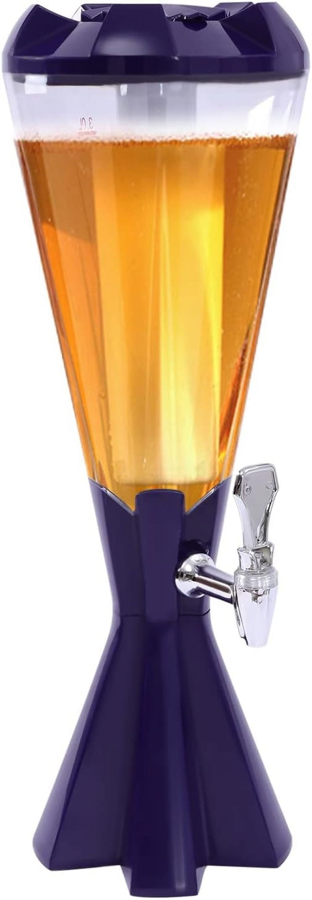 3L/101.45Oz Mimosa Tower Dispenser, Drink Dispenser Tower with Ice Tube & 7 Colors LED light ...