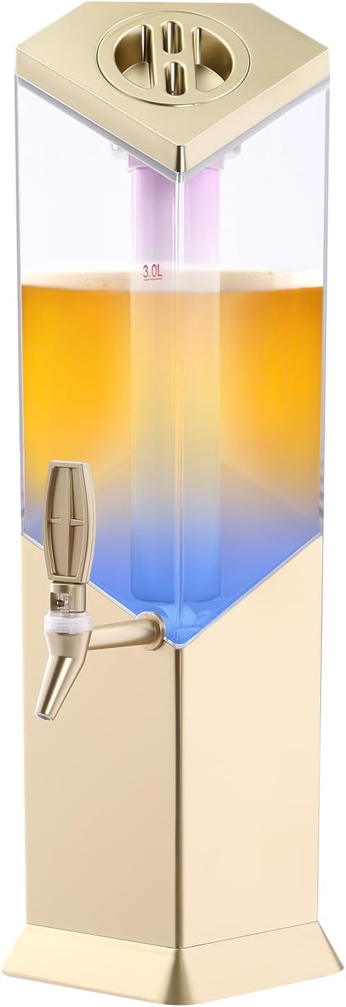 3L/101.45Oz Mimosa Tower Dispenser, Drink Dispenser Tower with Ice Tube ...