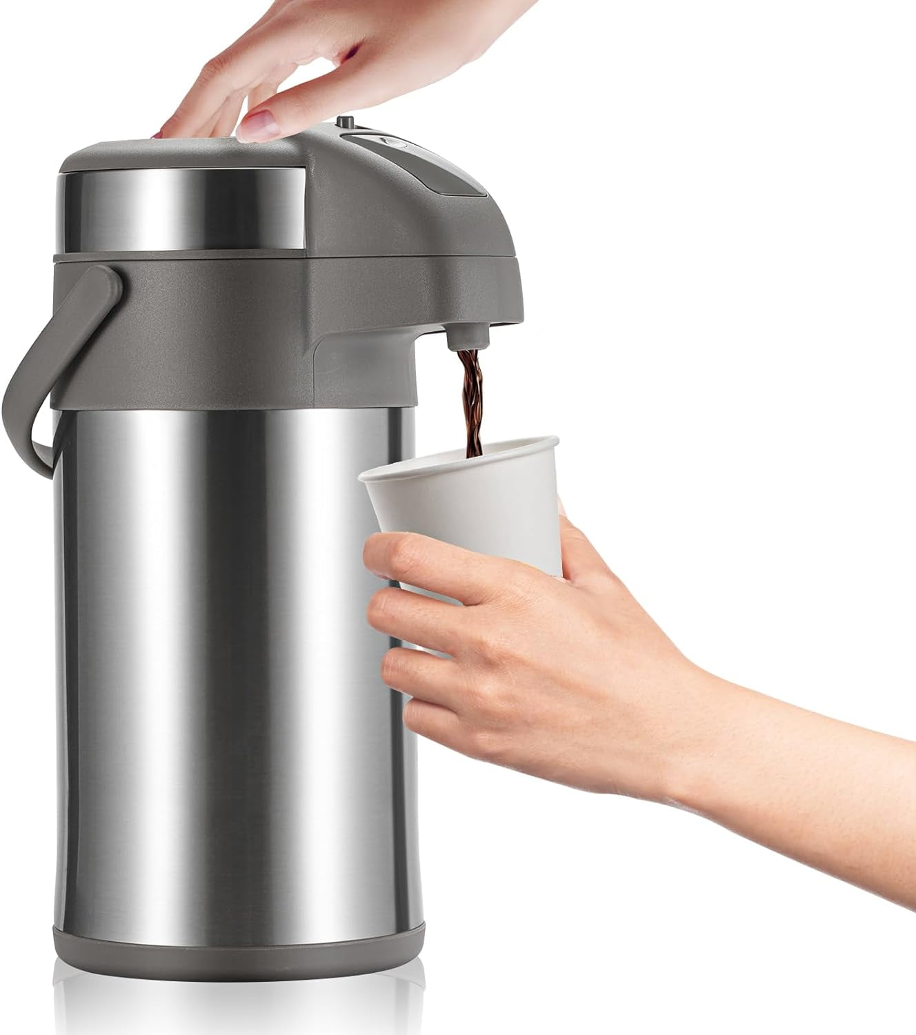 3L/101OZ Thermal Coffee Carafe with Pump, Thermal Beverage Dispenser ...