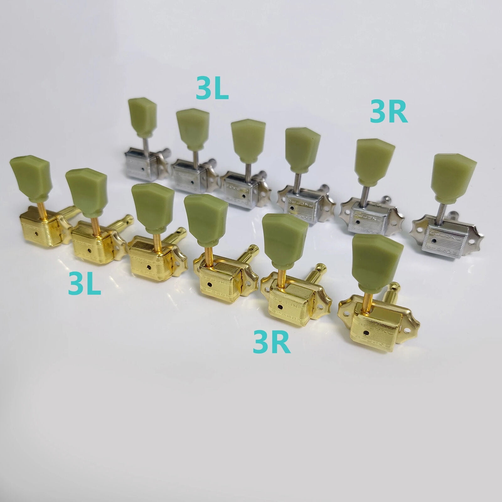 3L 3R Deluxe Vintage Guitar Machine Heads Tuners Tuning Pegs 3L + 3R ...