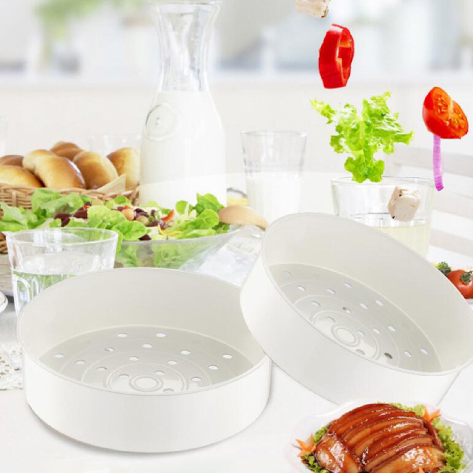 3L/5L Steamer Dish Drain Design Sturdy Good Toughness Universal Round ...