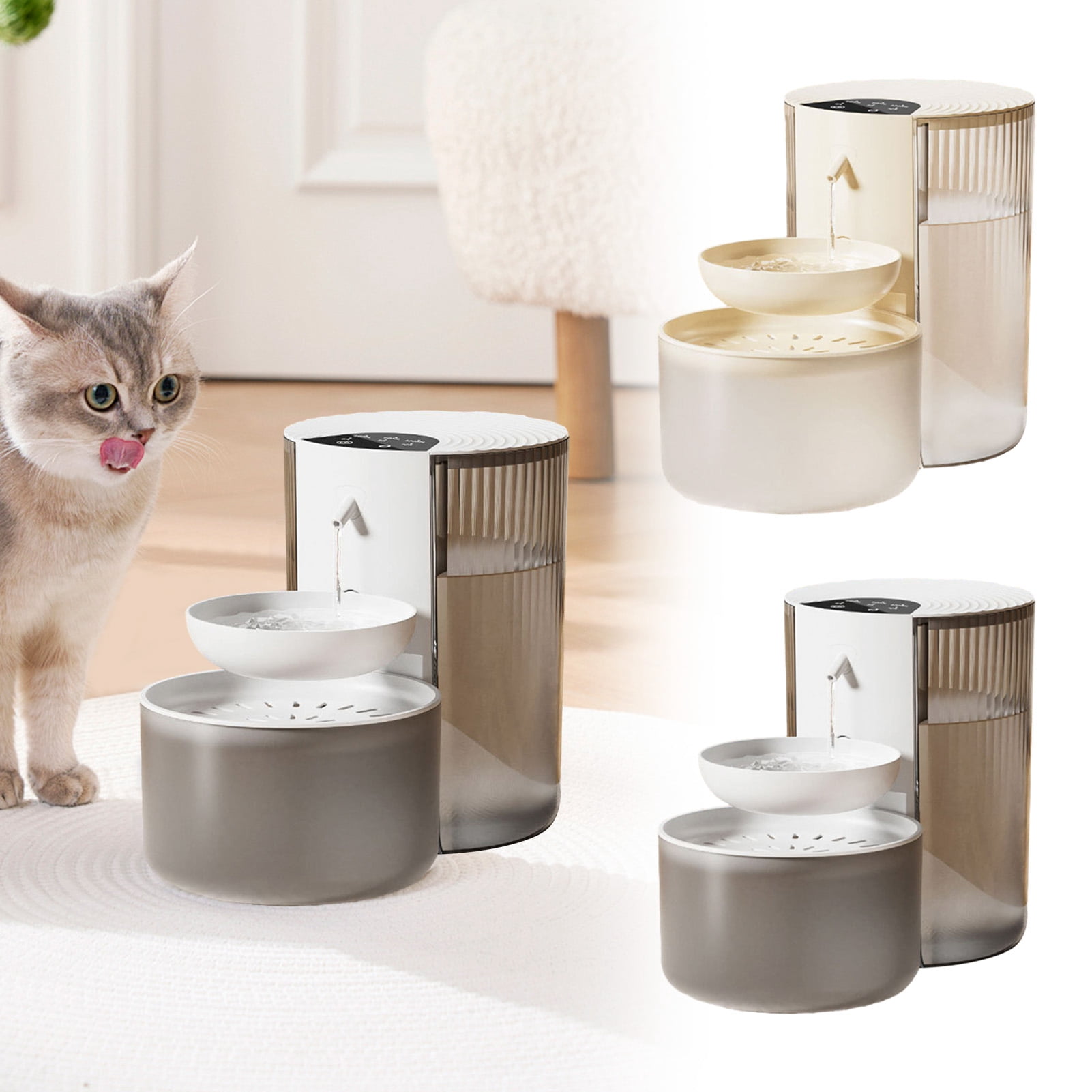 3L Automatic Pet Water Fountain Smart Wireless Pour-Over Pet Water ...